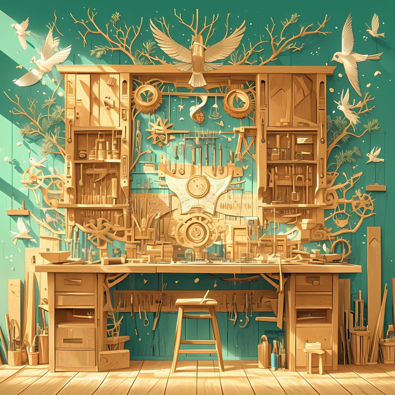 Handcrafted Artisan Workshop, Creative Crafting Studio Interior Stock ...