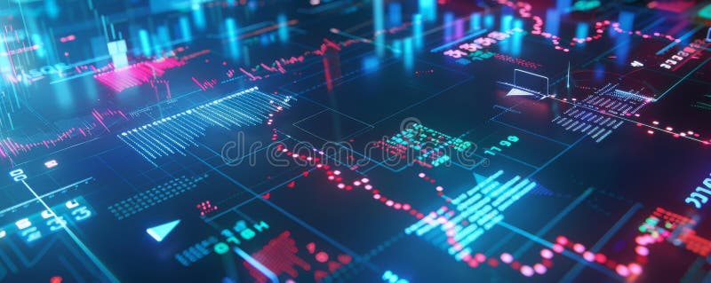 Dynamic View of Derivative Trading Data with Vibrant Colors and Digital ...