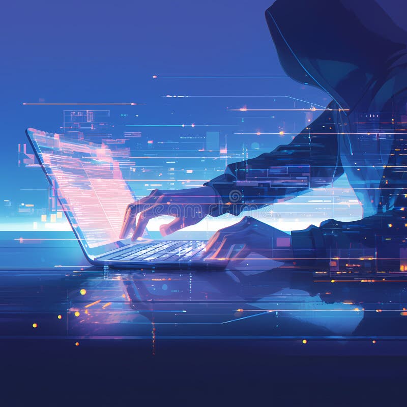 Digital Visionary at Work stock illustration. Illustration of ...