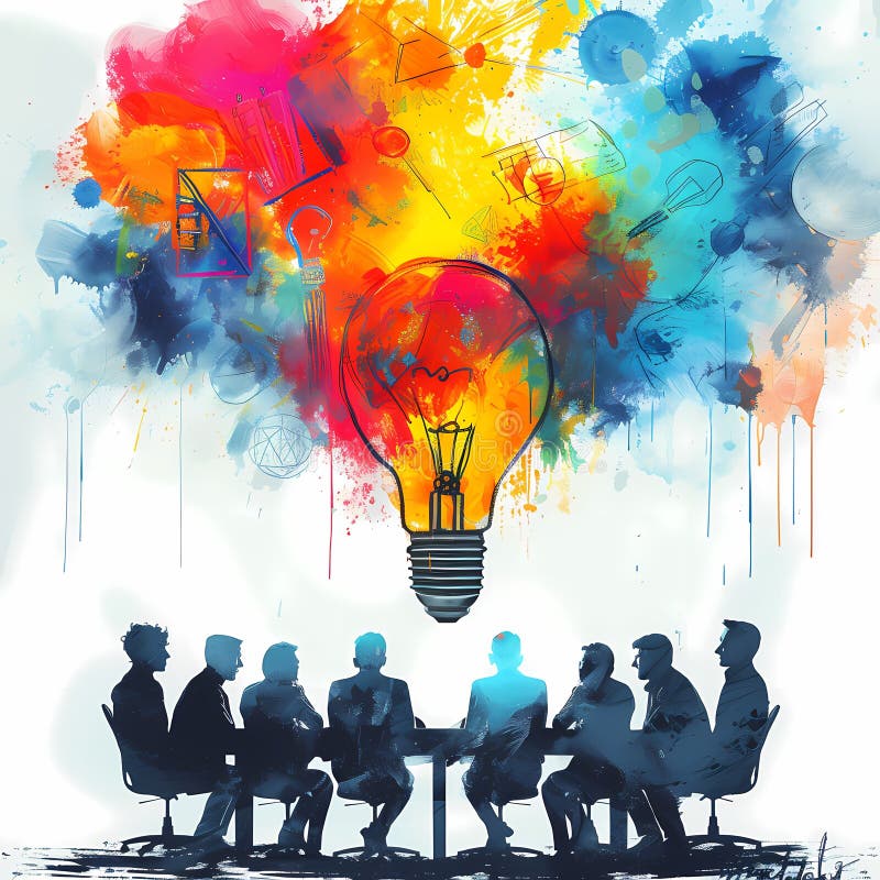Energized Brainstorming Session - Idea Explosion! Stock Illustration ...