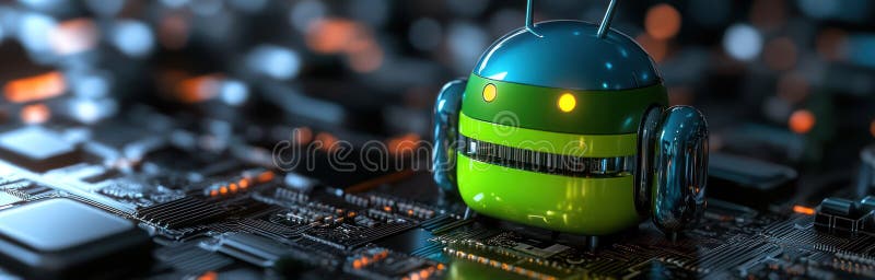 Vibrant Closeup of Futuristic Android Revolution with Intricate ...