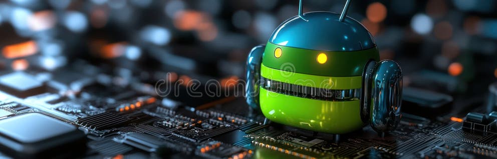 Vibrant Closeup of Futuristic Android Revolution with Intricate ...