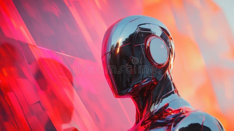 Android Revolution: Closeup of Strong and Innovative Figure with Blank ...