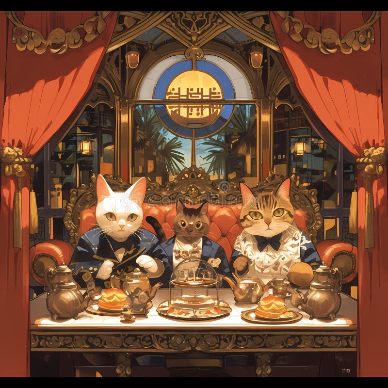 Luxurious Cat Hotel Experience Stock Illustration - Illustration of ...