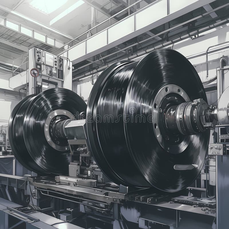 Tire Manufacturing Process - High-Tech Assembly Stock Illustration ...