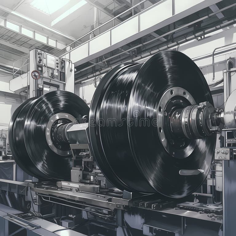 Tire Manufacturing Process - High-Tech Assembly Stock Illustration ...