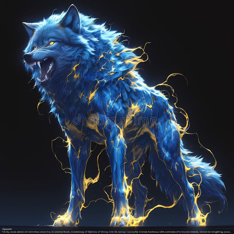 Electric Blue Wolf stock illustration. Illustration of monster - 310394277