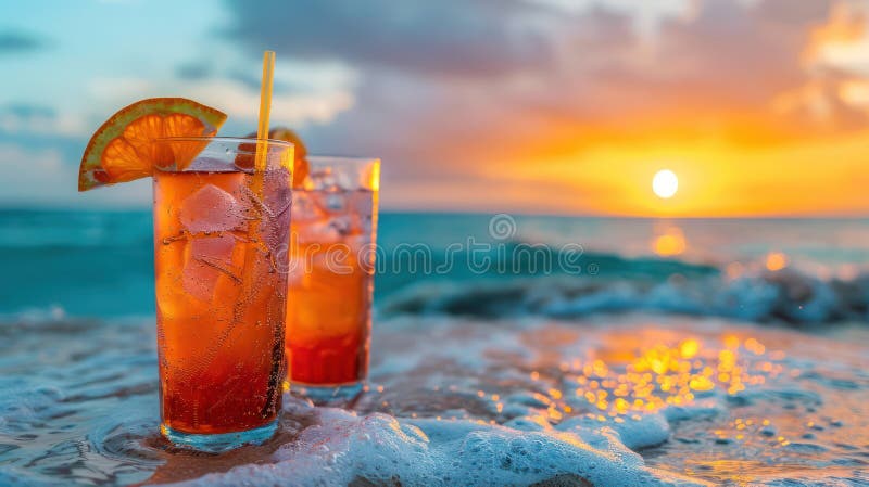Tropical Bliss Sipping Refreshing Summer Cocktails On A Beach Paradise