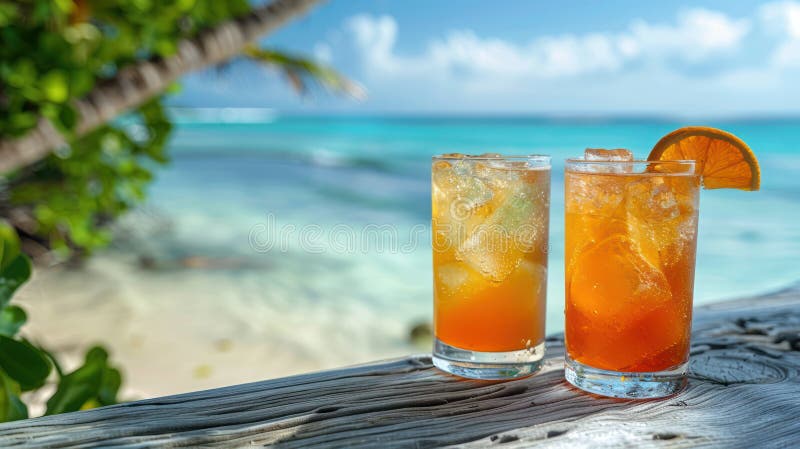 Tropical Bliss Sipping On Refreshing Summer Cocktails At The Beach