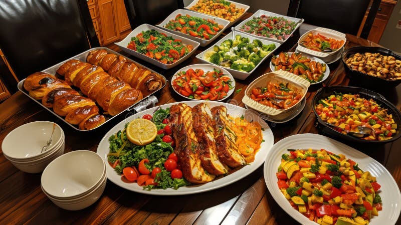 Themed Dinner Party Setup with Elegant Table Decor and Ambient Lighting ...