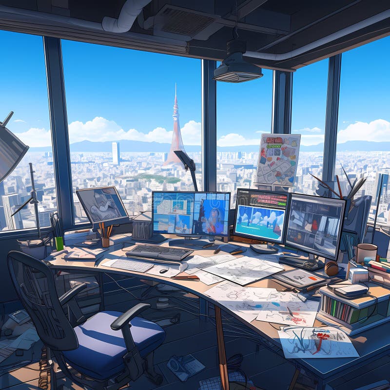 Vibrant Animator Studio stock illustration. Illustration of artwork ...