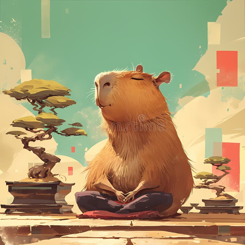 Zen Hamster in Meditation Pose Stock Illustration - Illustration of mental, health: 310253196