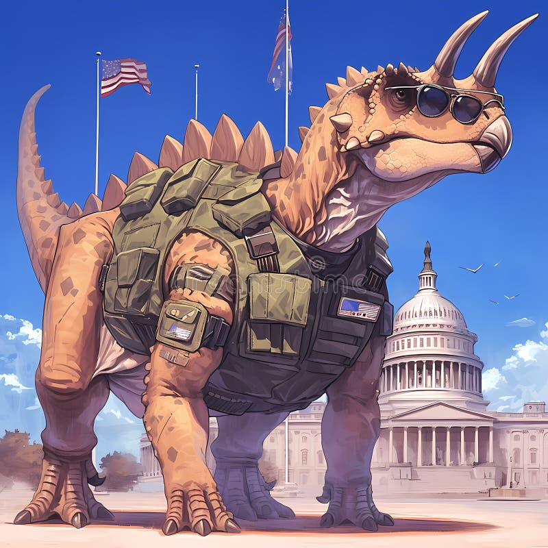 Military Dinosaur Vigilante Stock Illustration - Illustration of ...