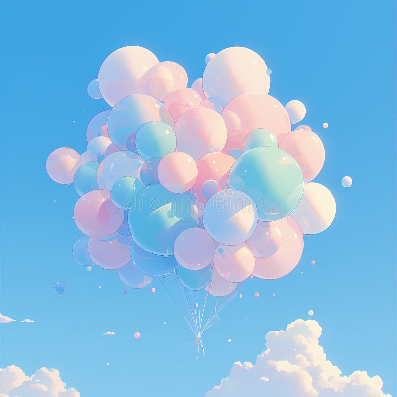 Fantasy Balloon Float for Imaginative Concepts Stock Illustration ...
