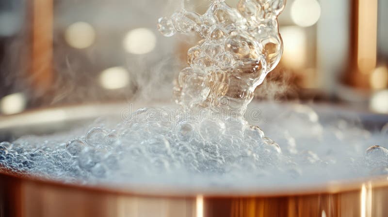 Essential Oil Distillation Process with Steam Rising from Pot Stock ...