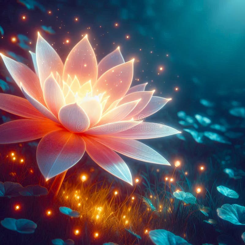 Radiant Flower with a Glow from within Illuminating the Surrounding ...