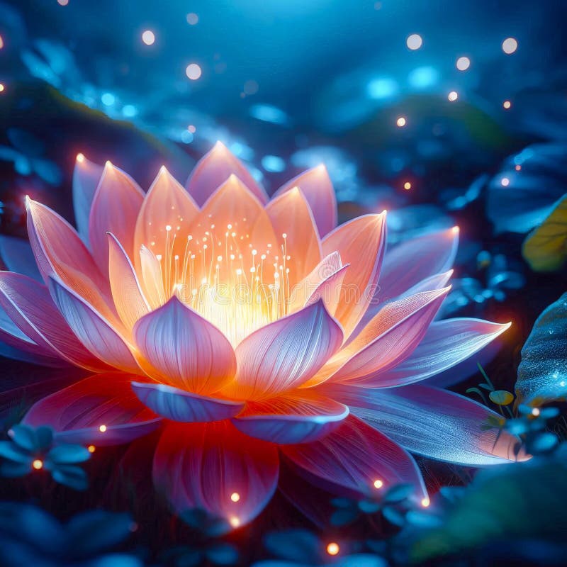 Radiant Flower with a Glow from within Illuminating the Surrounding ...