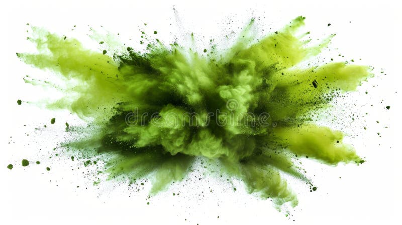 Explosive Green Powder Burst - Generative AI Stock Image - Image of ...
