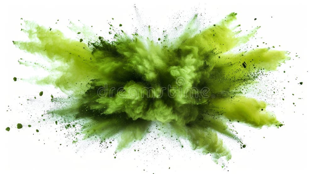 Explosive Green Powder Burst - Generative AI Stock Image - Image of ...