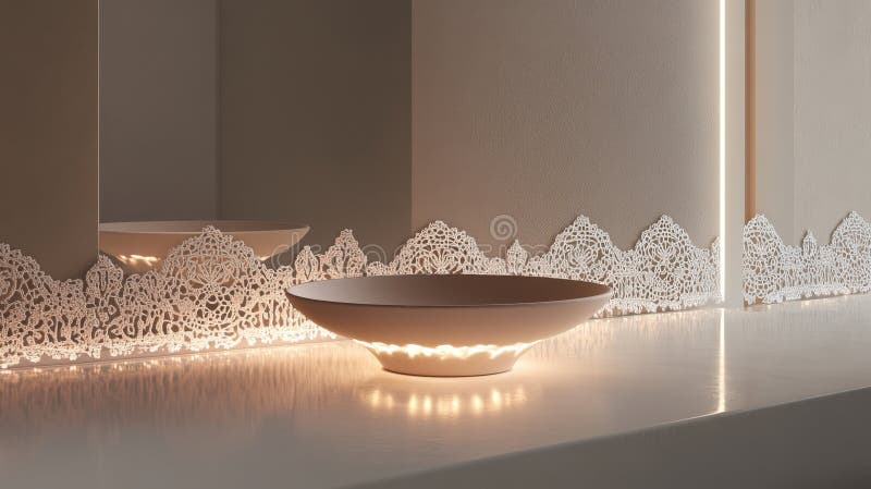 Elegant Spanish Lace Pattern with Soft Pastel Colors and a Glowing Bowl ...