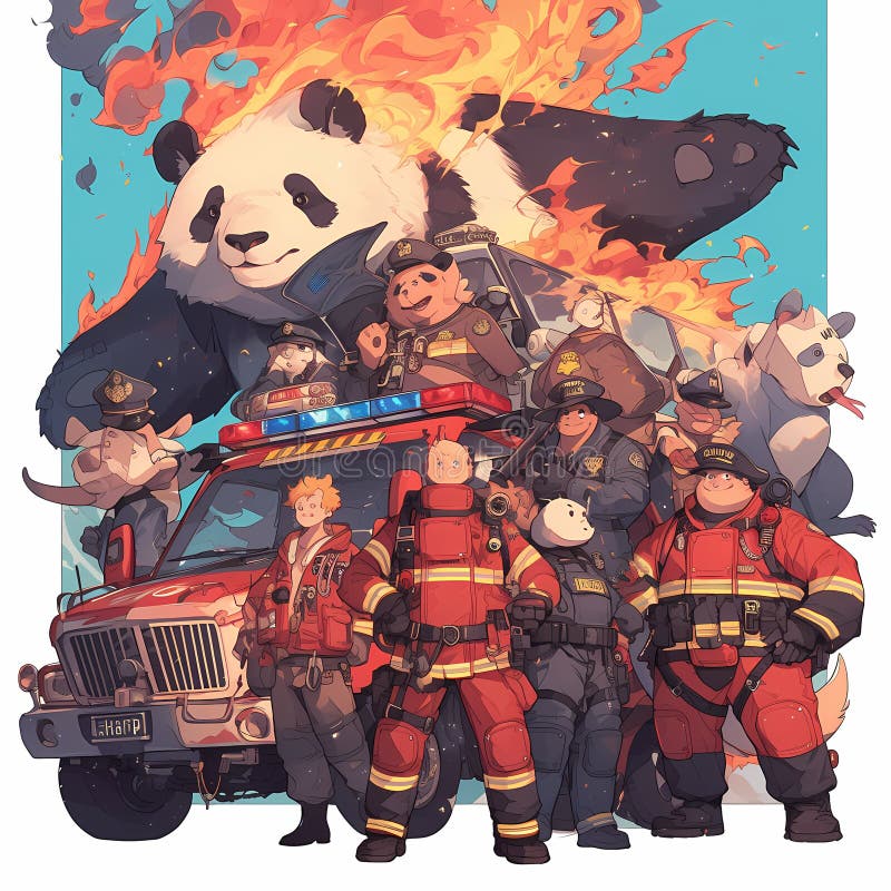 Rescue Squad: a Dynamic Team of Animal Heroes! Stock Illustration ...