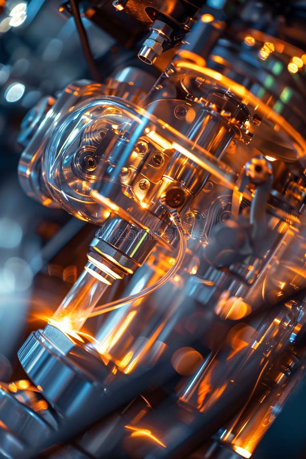 Transparent Glass Engine Visualization Glass-Constructed Automobile ...