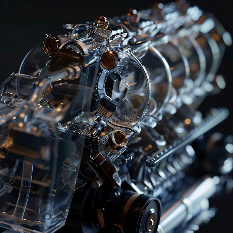 Transparent Glass Engine Visualization Glass-Constructed Automobile ...