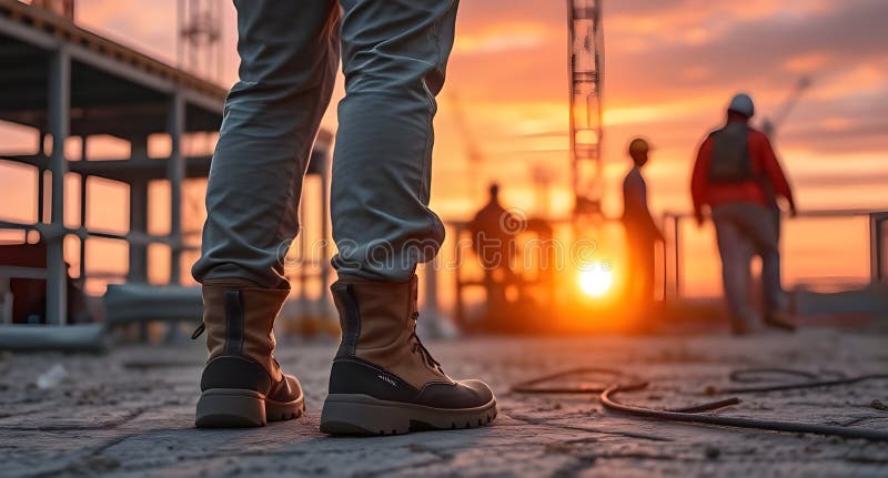 Hyperrealistic Construction Site at Sunset AI Generated Stock ...