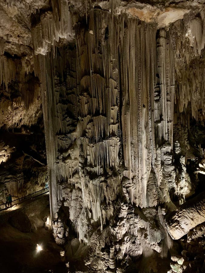 Stalactites and Stalagmites in a Majestic Cave Formation Stock Image ...