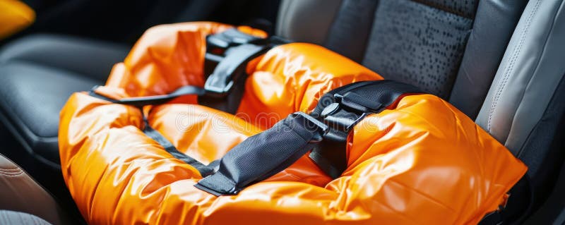 Detailed Photo Showing Deployed Front Airbags in a Vehicle Interior ...