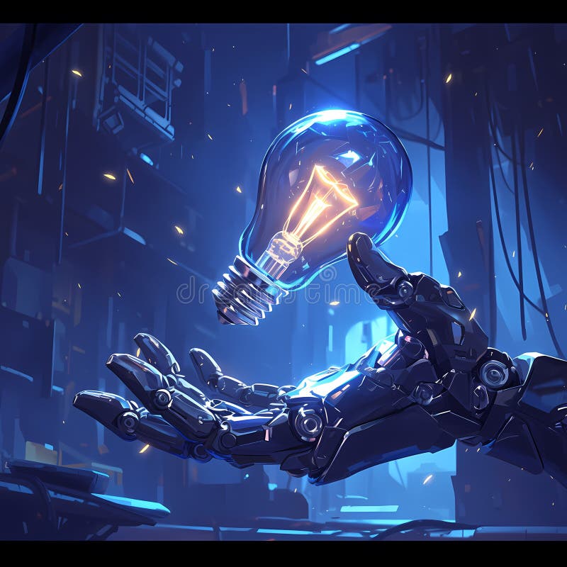 Light Bulb Moment: AI-Generated Innovation Stock Illustration ...
