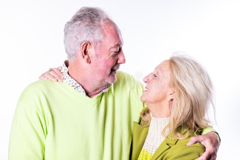 Affectionate Senior Couple Sharing a Tender Moment Stock Photo - Image ...