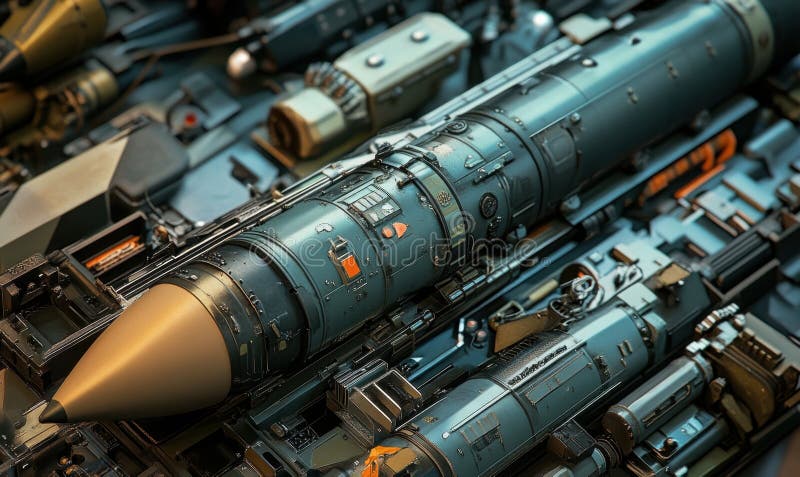 High-Tech Missile Interior with Detailed Components Stock Image - Image ...