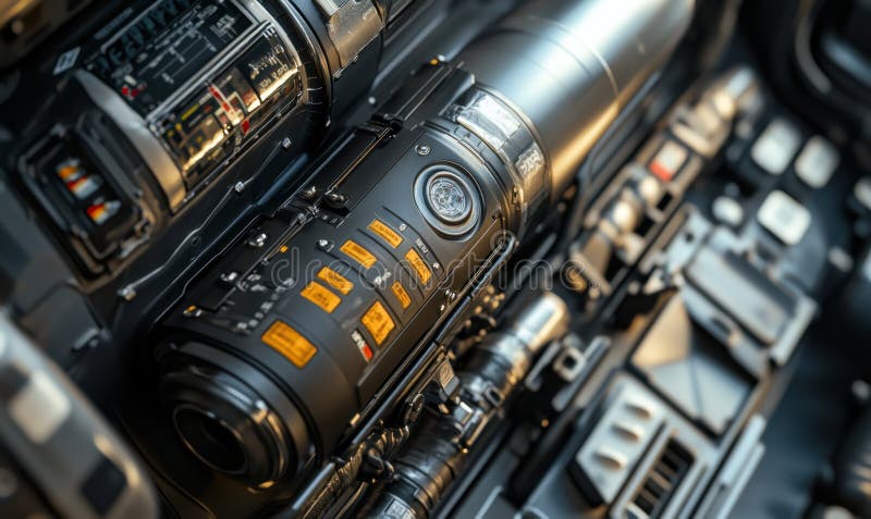 High-Tech Missile Interior with Detailed Components Stock Image - Image ...