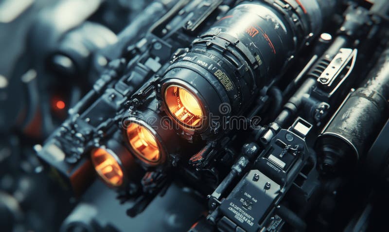 High-Tech Missile Interior with Detailed Components Stock Image - Image ...