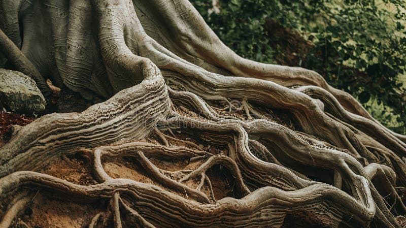 Twisted Tree Roots in Dense Forest Showing Natural Growth Strength and ...