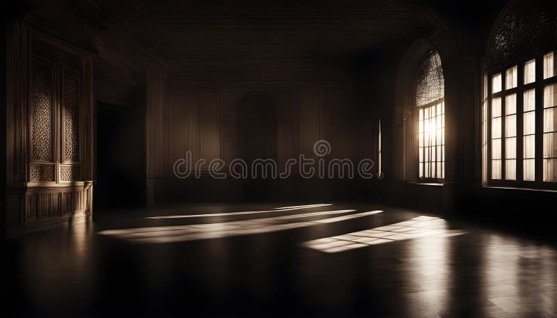 This Image Captures an Intriguing Moody Urban or Indoor Scene Bathed in ...