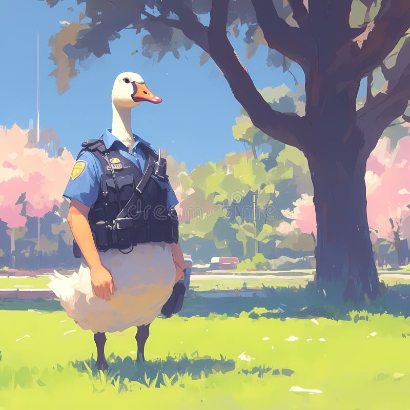 Goose Security Guards on Patrol Stock Illustration - Illustration of ...