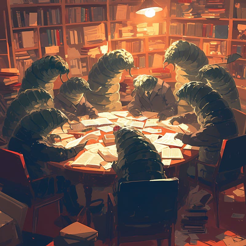 Mysterious Gathering of Mythical Creatures Stock Illustration ...