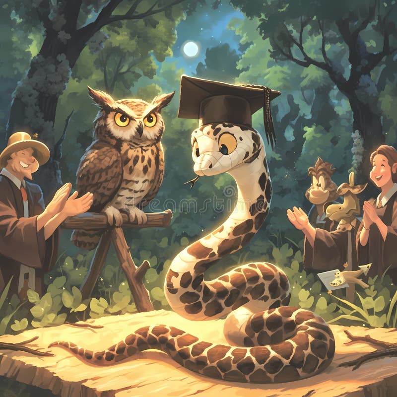 Snake Graduation Celebration - a Smile for Success Stock Illustration ...