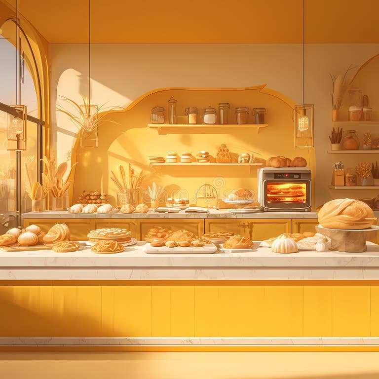 Deliciously Busy Bakery stock illustration. Illustration of rolls - 314109390