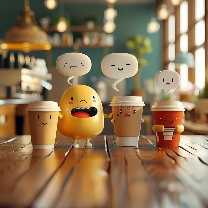 Coffee Time Characters stock illustration. Illustration of angry ...