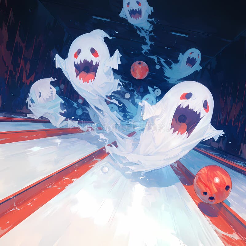 Ghostly Bowling Fun! stock illustration. Illustration of entertainment ...