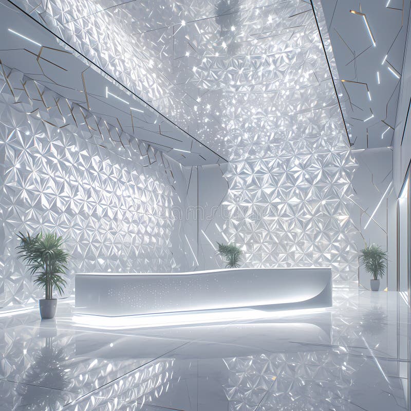 Modern Reception Area in Luxury Hotel Stock Illustration - Illustration ...