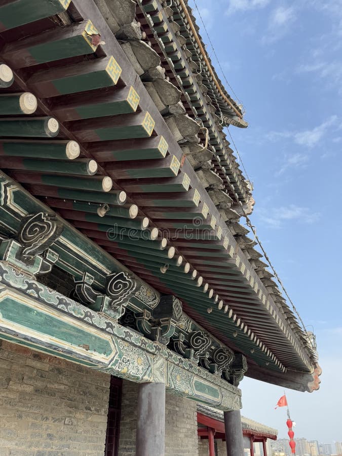 Exquisite Traditional Chinese Building Eaves with Dragon Motifs and ...