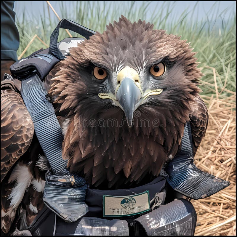 Eagle Protecting Nature S Beauty Stock Illustration - Illustration of ...