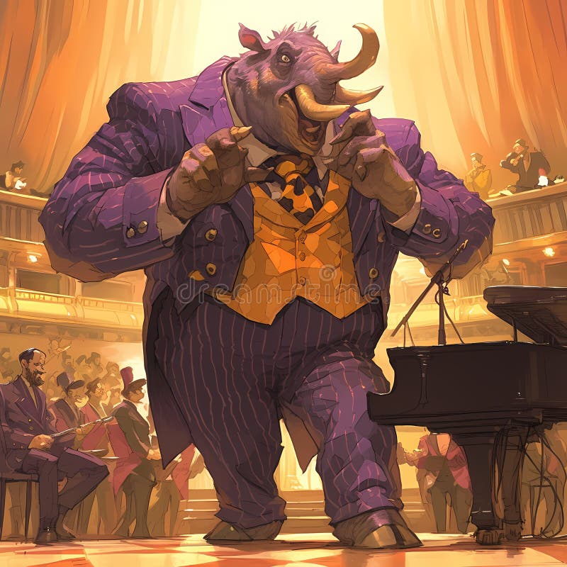 Animal Opera Singer Performance, 95 Characters Stock Illustration ...