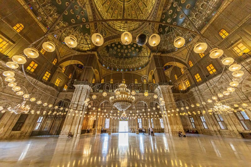 Grand Interior of the Muhammad Ali Mosque Stock Image - Image of ...