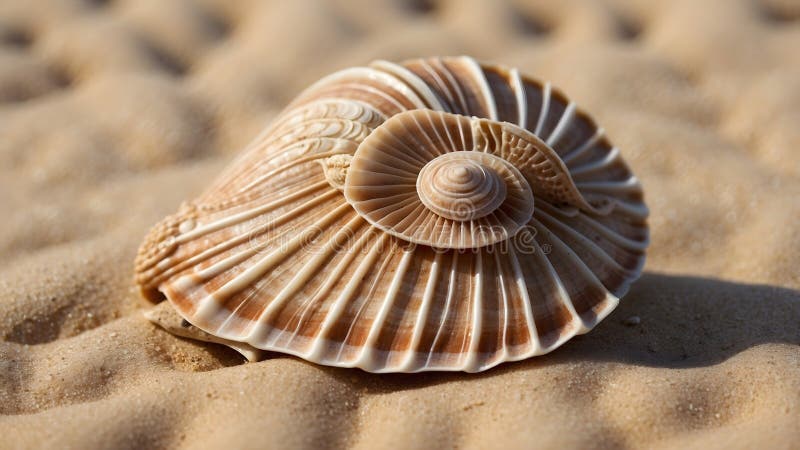 The Art of Nature: Discovering a Fanshell on the Beach Stock ...