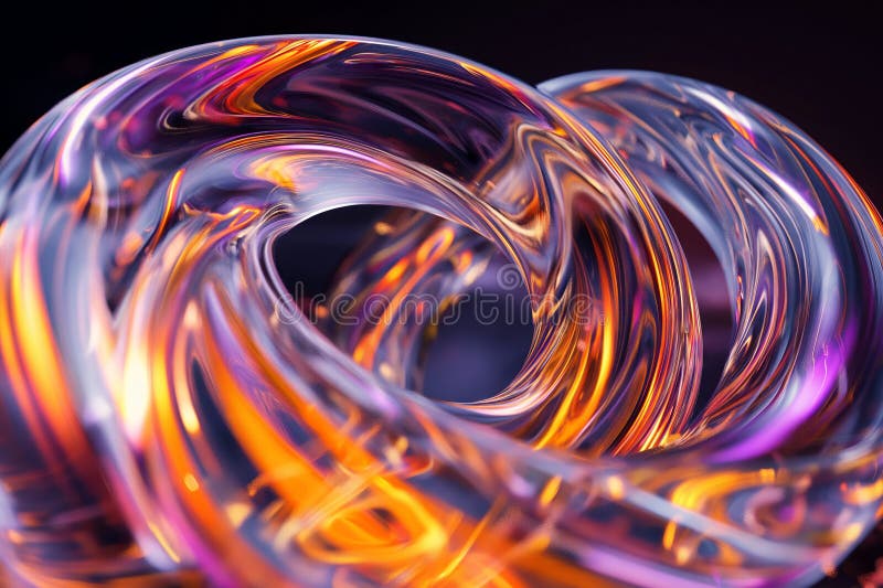 Swirling Spectrum of Light through Glass Artistry Stock Image - Image ...